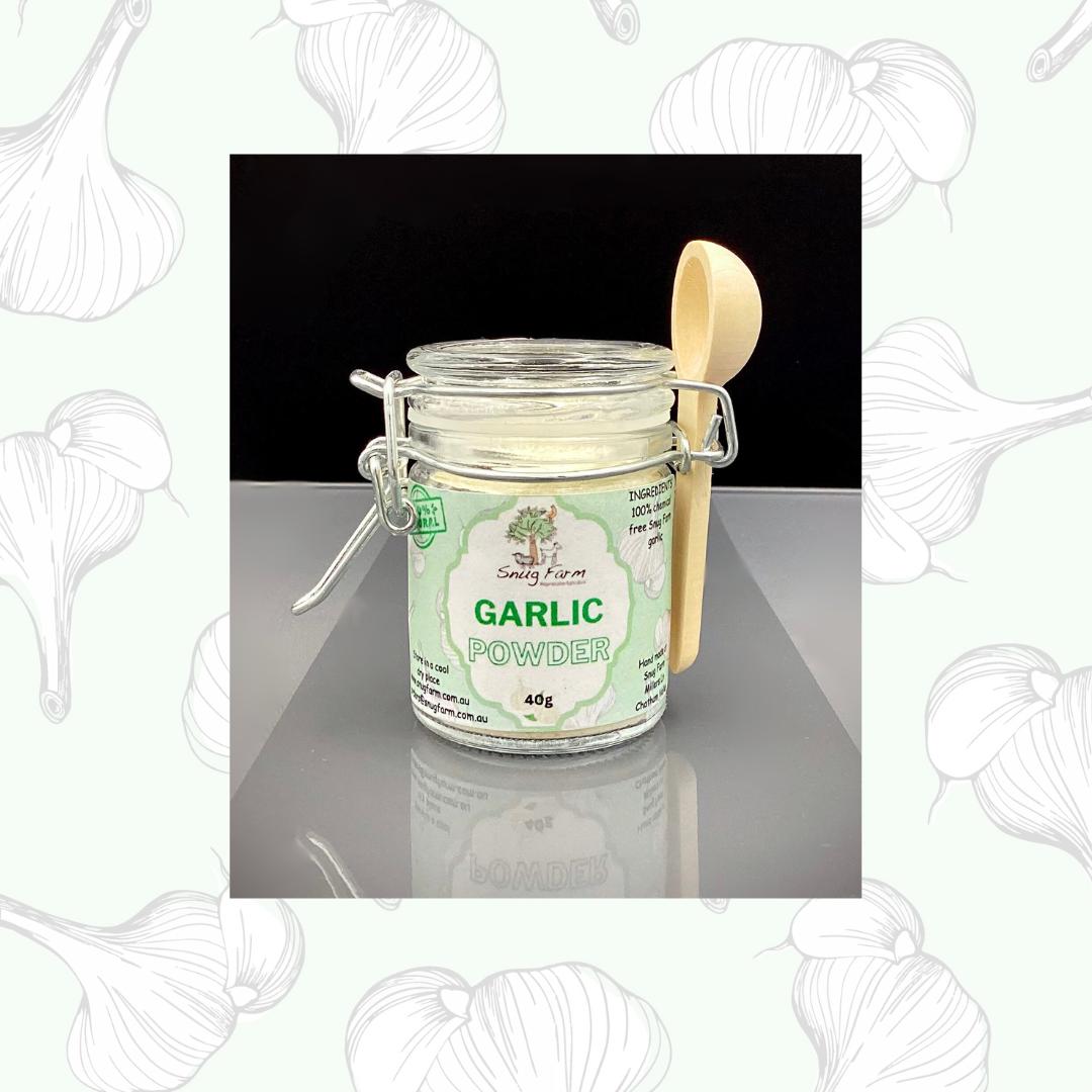 Snug Farm Garlic Powder in a Spring-top Jar with Bonus Spoon - SNUG FARM